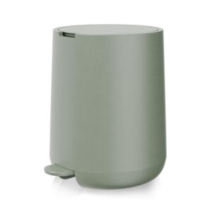 bamodi foot 101.4 oz trash can - mini trash can with lid 0.8gal - stylish compact design for hands-free waste disposal in bathroom, bedroom, or office - desktop trash can - (green)