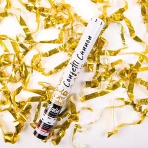 blaise pyro & party confetti poppers, perfect for new year's eve party's, weddings, graduations, and more - the ultimate party popper for all your celebrations, 18" (gold streamer, 2 pack (18 inch))