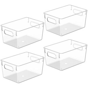 clear plastic storage bins, pantry organizers and storage containers fridge organizer bins kitchen cabinet organizer medicine cabinet organizer bin for organizing home bathroom freezer refrigerator