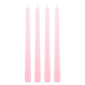 mega candles 4 pcs unscented pink taper candles, hand poured wax candle 10 inch x 7/8 inch, home décor, wedding receptions, centerpieces, birthdays, celebrations, romantic events, holders