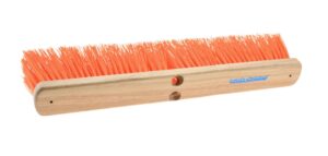 pro source heavy duty orange bristle pushbroom head with threaded block: 24" wide