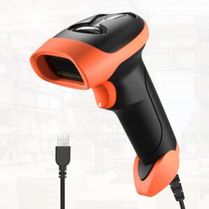 handheld usb barcode scanner reader for computers, netumscan handheld wired automatic 1d 2d image qr bar code scanners for mobile payment, store, supermarket, warehouse