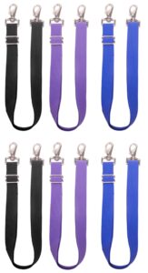 pack of 6 adjustable length elastic leg straps for horse blankets,horse blanket sheet replacement elastic leg strap (6, 2black+2blue+2purple)