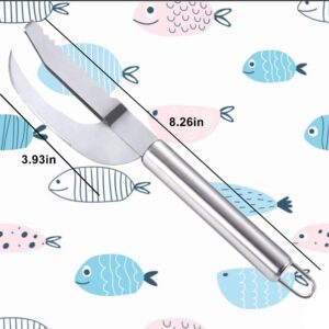 UGpine Stainless Steel Fish Maw Knife, 3 In 1 Fish Maw Knife, Multifunction Fish Scale Knife, Fish Scale Remover, Household Kitchen Fish Scale Tool