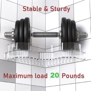 Cq acrylic Corner Shower Caddy - 2 Pack,Adhesive Shower Organizers,Wall Mounted Rustproof Clear Shower Shelves,No Drilling Bathroom Shampoo Organizers and Shower Storage Racks,Space-Savin