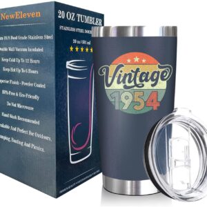 NewEleven 70th Birthday Gifts For Men Women - 1954 70th Birthday Decorations For Men Women - Gifts For Men Women Turning 70-70 Year Old Gifts For Men, Women - 20 Oz Tumbler