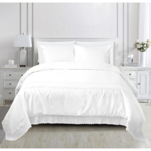 melange home broderie ensemble housse de couette collection emma embroidery duvet set full - queen