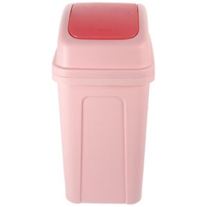 aboofan shake lid trash can thicken trash bucket garbage bin waste bins kitchen trash with lid push top garbage can bathroom trashcan recycling container household office pp pink cream