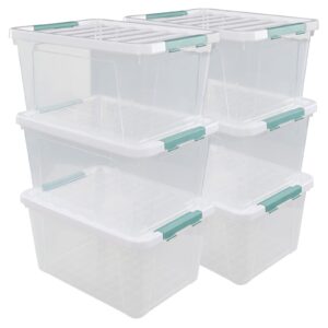 utiao 6 pack 35 quart clear container box, large storage bins with lids