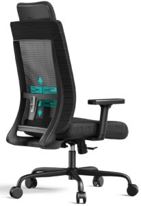 ergonomic office chair 350lbs capacity - 90-135° any angle tilt lock high back computer desk chairs, with adjustable lumbar support, pu armrests, big headrest for all day comfortable sitting