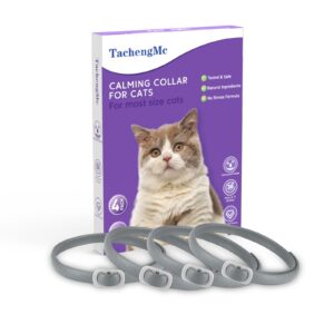 4 pack calming collar for cats, cat collars efficient relieve reduce anxiety stress collar, cat calming collar kitten supplies make comfortable relaxed, lasting 60 days, grey