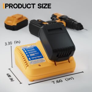 LILEIPOWER Replacement Battery Charger for Dewalt 20V Max Battery Charger DCB101 DCB105 DCB115 DCB107, Compatible with Dewalt 12V/20V MAX Lithium Ion Battery (Yellow, 【1-Port】 Charger)