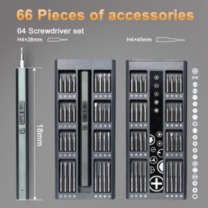 Ultimate 66-in-1 DIY Repair Kit for iPhone & PSP | Electric Cordless Screwdriver Set with Torque Control & Mini Screwdrivers