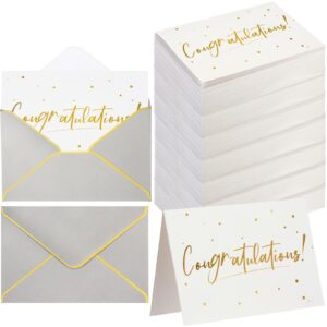 dinifee 100 pack congratulations cards with envelopes congrats card graduation cards engagement cards congratulations baby card for business baby shower wedding graduation party, 4 x 6 in (gray)