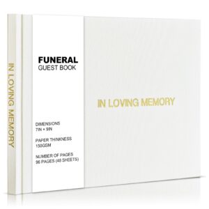 ebegee funeral guest book, timeless keepsake celebration of life guest book, durable and smooth writing guest book for memorial service, thoughtful design funeral guest book for memorial service