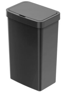 spaboy 13.2 gallon trash can, plastic motion sensor kitchen trash can, black, kyh-003