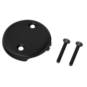 tub drain overflow cover black- 3-1/8" two hole bathtub drain overflow cover with screw fits most standard bath tub drains