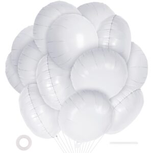 20 pcs round shaped balloons,18 inch round foil balloon,giant round mylar balloon helium balloons for birthday party baby shower wedding decorations (white)