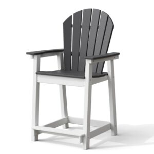 otsun tall adirondack chairs, outdoor balcony chair, patio bar stool chair with widened arms, high back, footrest, 400lbs, all-weather bar height chair for garden, yard, backyard