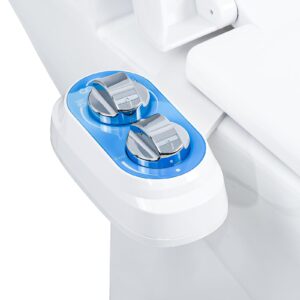 foofoo bidet, non-electric bidet attachment for toilet seat,self-cleaning, dual nozzle,adjustable water pressure, for any standard two-piece toilet