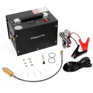 pcp air compressor,built-in power converter,oil/water-free, 4500psi/30mpa, 12v dc or home 110v ac, for paintball/pcp air rifle/tank