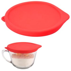 purekra silicone lids for anchor hocking 2 quart batter bowl (8 cup), 1 pack, red, microwave & dishwasher safe - lid only