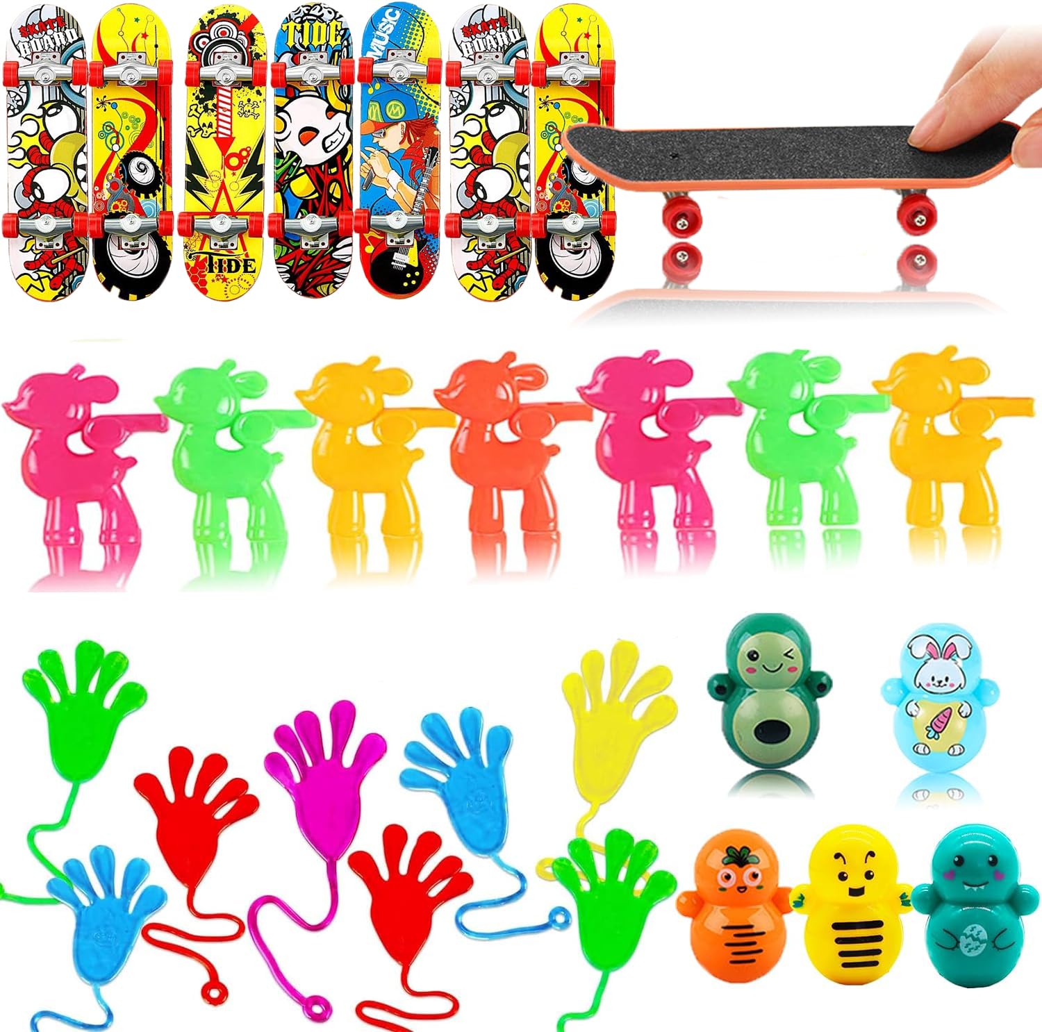 124 Pcs Pop Party Favors for Kids, Fidget Treasure Box Toys, Classroom Prizes, Pinata Filler Goodie Bag Stuffers,Treasure Chest, Carnival Prize Box Bulk Toys for Boys Girls