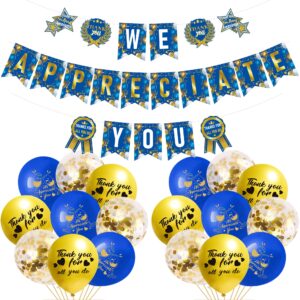 we appreciate you banner thank you banner thank you for all you do balloons employee appreciation decorations teacher doctor nurse retirement appreciation party decorations