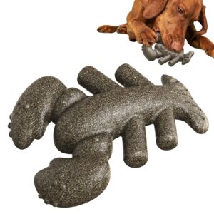 debage dog chew toy, lobster dog toy heavy duty durable chew toys indestructible dog chew toys for aggressive chewers- chew, chase and fetch for large dogs gift (xl，wood color)