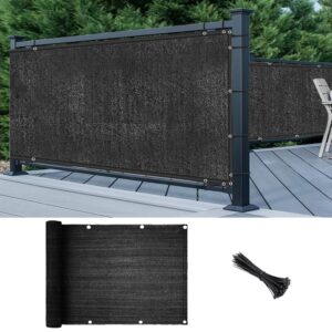 mvpnet 6' x 10' 90% fence privacy screen black fence covering heavy duty privacy with grommets 90% mesh tarp sun screens for patio,garden, backyard,outdoor.