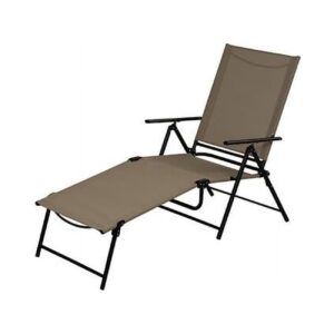 living accents 8029462 black steel frame sling lounge chair