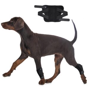 (s/m) dog leg brace for back leg, canine hock brace for rear legs with dual metal strips, joint warps strong support help for hind leg injuries sprains arthritis torn acl(1pair)