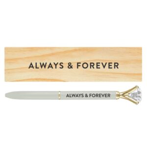 santa barbara design studio wedding gifts gem refillable pen wood boxed gift set, 1-piece, always & forever