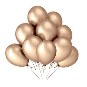 metallic champagne gold balloons-12 inch, 50 pcs metallic balloons, birthday balloons, party balloons, chrome balloons for birthday party, graduation weddings holiday birthday party decorations