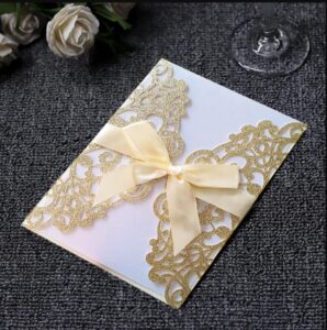 20 pieces laser cut wedding invitations cards tags vintage wedding bridal gift greeting card event party birthday deccor supplies (gold)