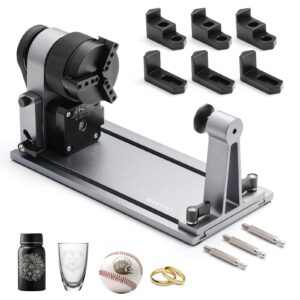 genmitsu md18 rotary roller, 3-in-1 accessories kit for genmitsu l8, genmitsu z6 engraving machines, multi jaw chucks for glass, cylindrical objects, baseball bat, ring, bottles cups, space gray