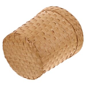 dearmamy wicker trash can - woven wicker waste basket round rattan waste paper bin office garbage can rubbish basket laundry hamper for kitchen home office