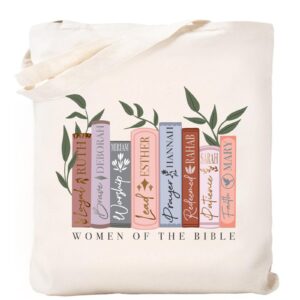 haukea bible canvas aesthetic tote bags for women cute book christian gifts tote bag with zipper pockets graphic tote church bags