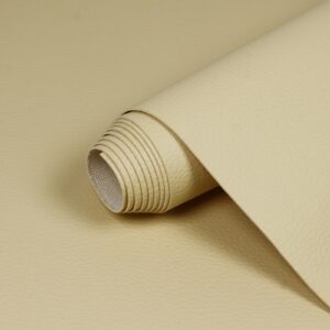 vinyl leather fabric marine waterproof material 55"×108" upholstery synthetic leather sheets 0.6mm thick anti-uv,non-peeling for car furniture sofa boat headliner replacement renovate 55" wide, beige