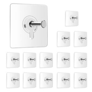 14 pack wall hooks 13 lbs(max), wall hangers without nails, adhesive wall hooks, waterproof and rustproof to use inside kitchen, bathroom, home and office