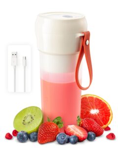 ihom portable blender, rechargeable cordless portable blender for shakes and smoothies,10.5oz bpa-free mini blender,30 watts, single serve blender cup for kitchen, gym, travel, office (cream white)