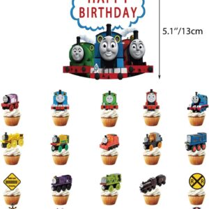 HANJIEJIE Thomas Train birthday party supplies,Thomas Train party including cake caps, cupcake caps, flags, Latex Balloons, It is very suitable for boy's and girl themed birthday party supplies.