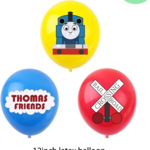 HANJIEJIE Thomas Train birthday party supplies,Thomas Train party including cake caps, cupcake caps, flags, Latex Balloons, It is very suitable for boy's and girl themed birthday party supplies.