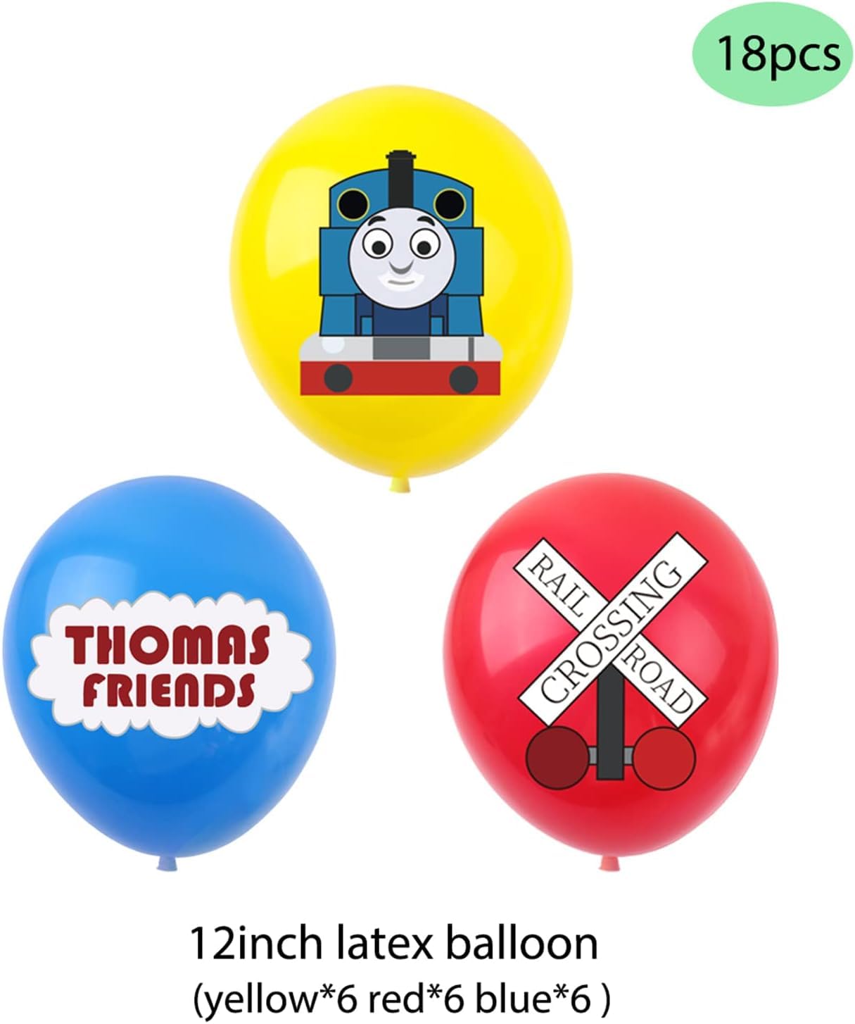 HANJIEJIE Thomas Train birthday party supplies,Thomas Train party including cake caps, cupcake caps, flags, Latex Balloons, It is very suitable for boy's and girl themed birthday party supplies.