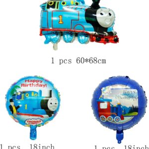 HANJIEJIE Thomas Train birthday party supplies,Thomas Train party including cake caps, cupcake caps, flags, Latex Balloons, It is very suitable for boy's and girl themed birthday party supplies.