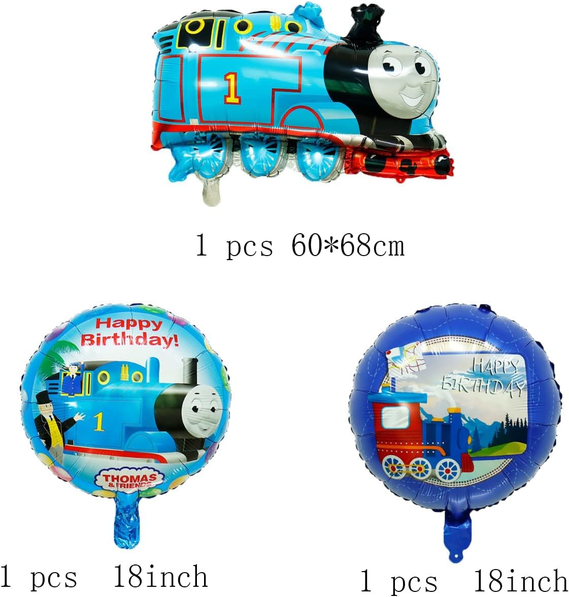 HANJIEJIE Thomas Train birthday party supplies,Thomas Train party including cake caps, cupcake caps, flags, Latex Balloons, It is very suitable for boy's and girl themed birthday party supplies.