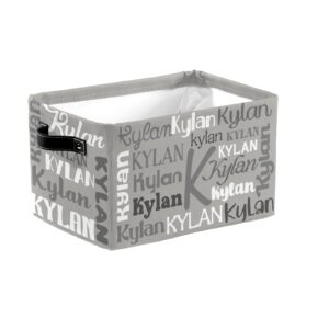 text gray fabric storage basket for organizing closet shelf nursery toy decorative closet organizers with handles cubes