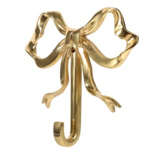 magiclulu golden bow shape hook retro bow wall hook large wall mounted bow coat hook for home kitchen bathroom office small