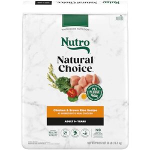 nutro natural choice adult dry dog food, chicken and brown rice recipe 36 lbs.