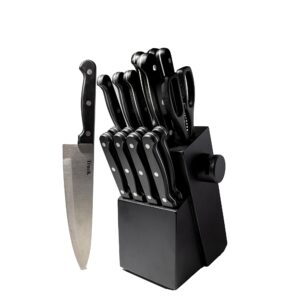 truek kitchen knife set 19- piece knife set with block & sharpener - professional kithchen knife set